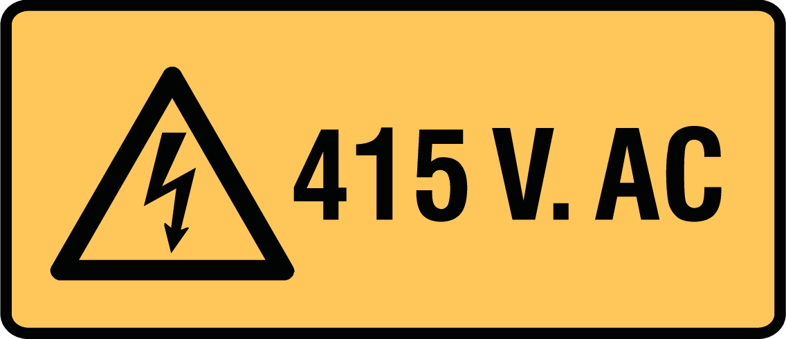 Plastic Tags - Warning 415 V AC Safety Sign