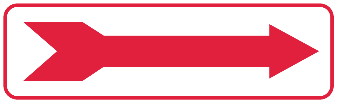 Plastic Tags - Arrow Right Safety Sign