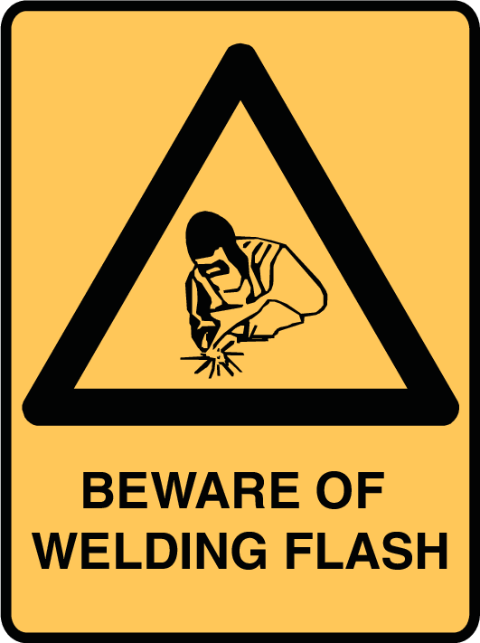 Plastic Tags - Warning Beware Of Welding Flash Safety Sign
