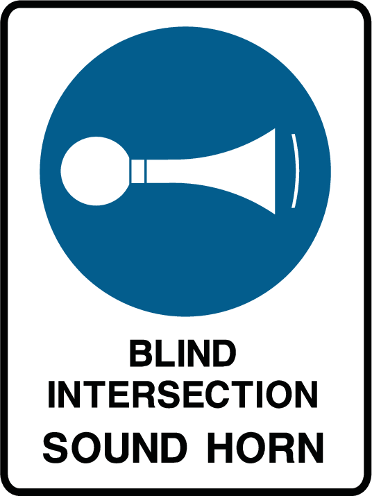 Plastic Tags - Blind Intersection Sound Horn Safety Sign