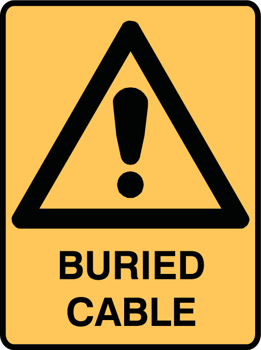 Plastic Tags - Warning Buried Cable Safety Sign