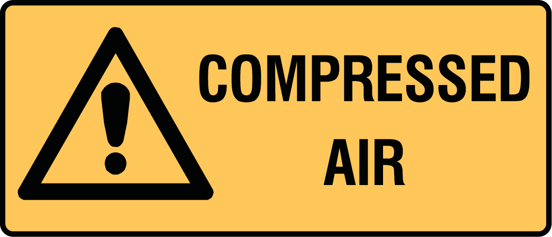 Plastic Tags - Warning Compressed Air Safety Sign