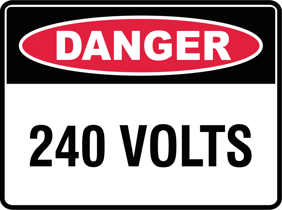 Plastic Tags - Danger 240 Volts Safety Sign
