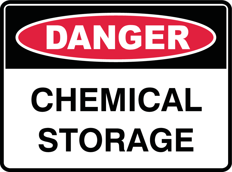 Plastic Tags - Danger Chemical Storage Safety Sign