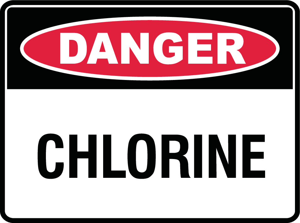 Plastic Tags - Danger Chlorine Safety Sign