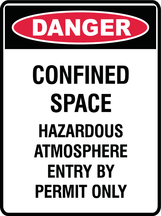 Plastic Tags - Danger Confined Space Check Oxygen Levels Safety Sign