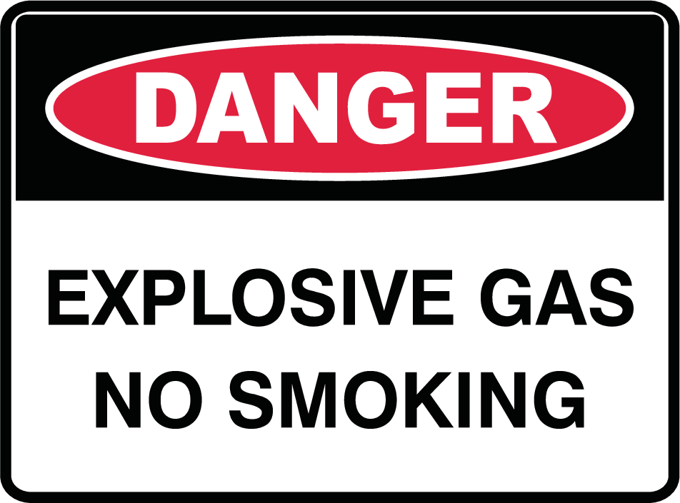 Plastic Tags - Danger Explosive Gas No Smoking Safety Sign