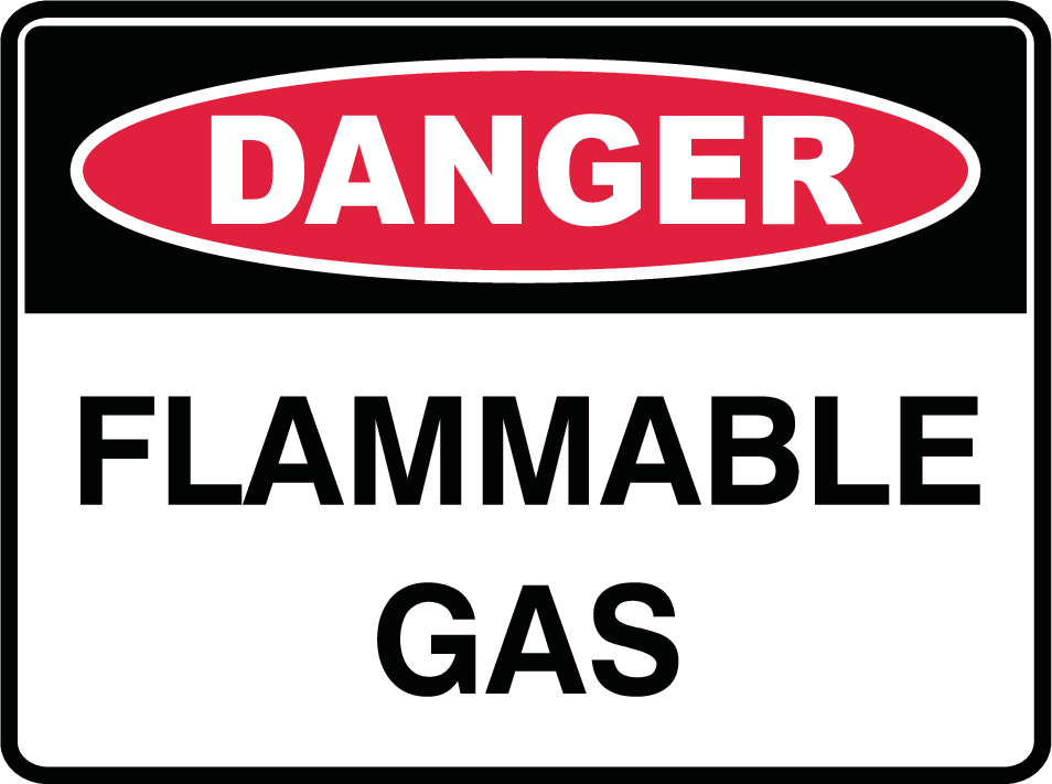 Plastic Tags - Danger Flammable Gas Safety Sign