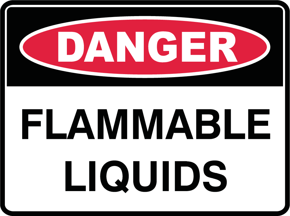 Plastic Tags - Danger Flammable Liquids Safety Sign