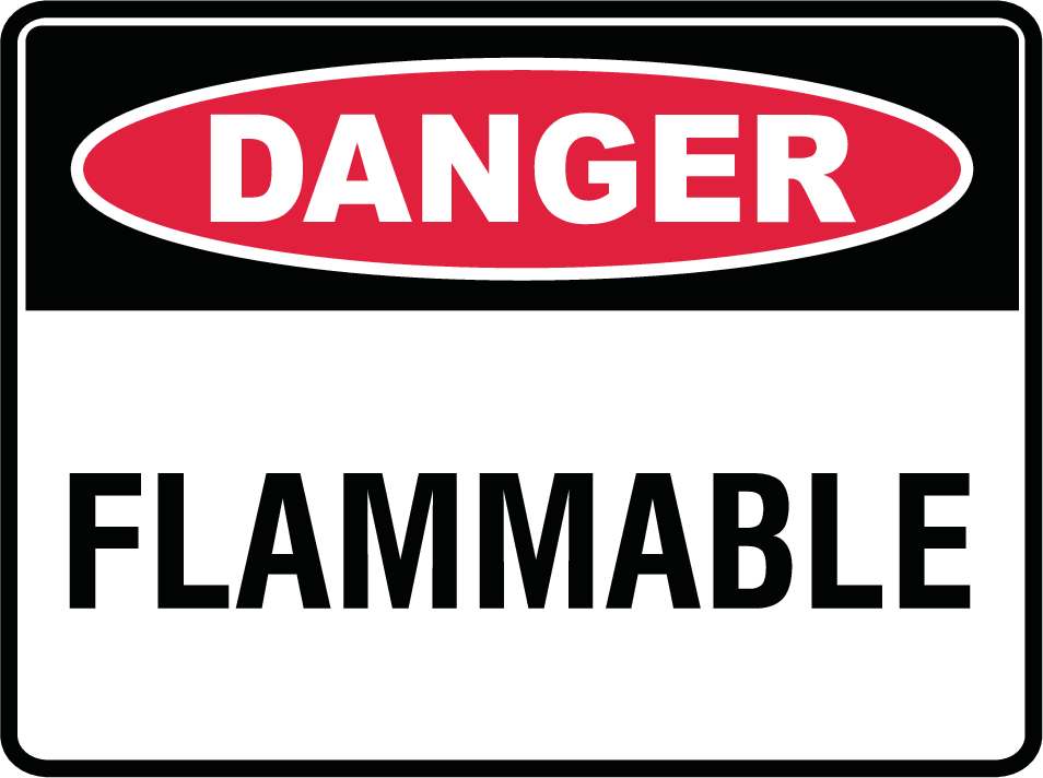 Plastic Tags - Danger Flammable Safety Sign
