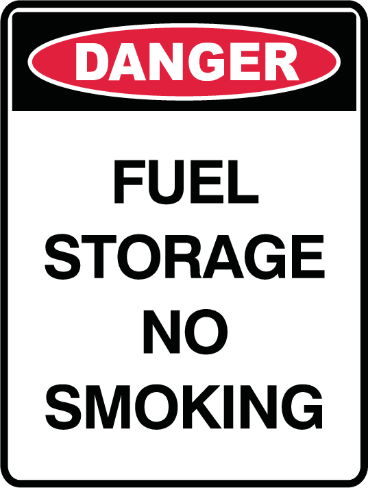 Plastic Tags - Danger Fuel Storage No Smoking Safety Sign