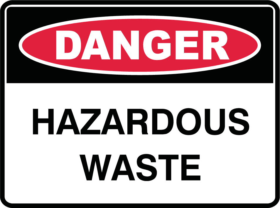 Plastic Tags - Danger Hazardous Waste Safety Sign