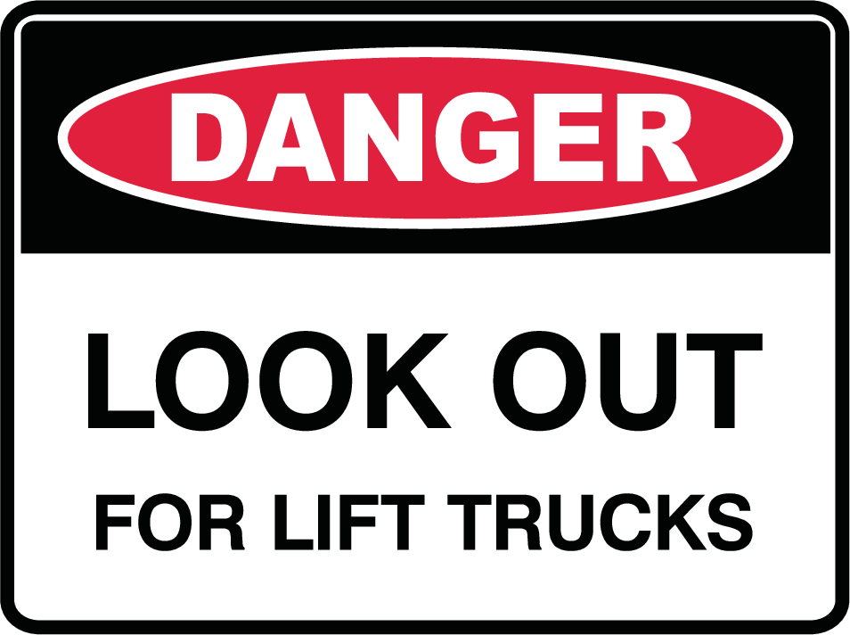 Plastic Tags - Danger Lookout For Lift Trucks Safety Sign