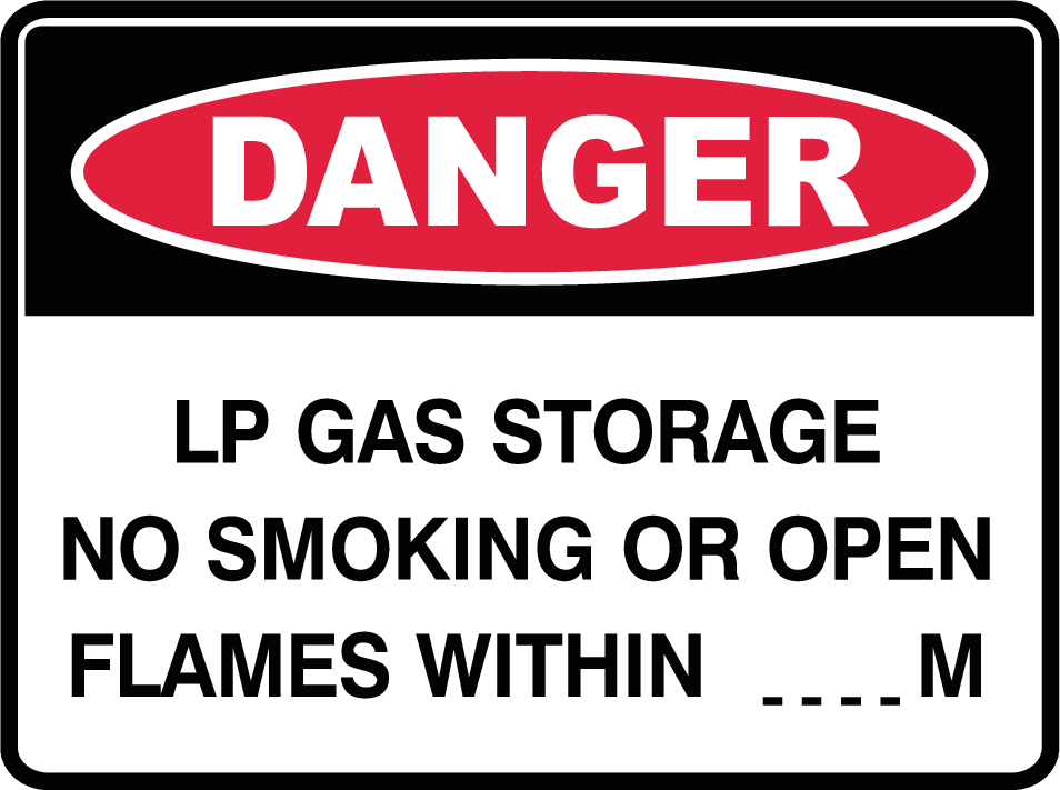 Plastic Tags - Danger LP Gas Storage No Smoking or Open Flames Within a ...