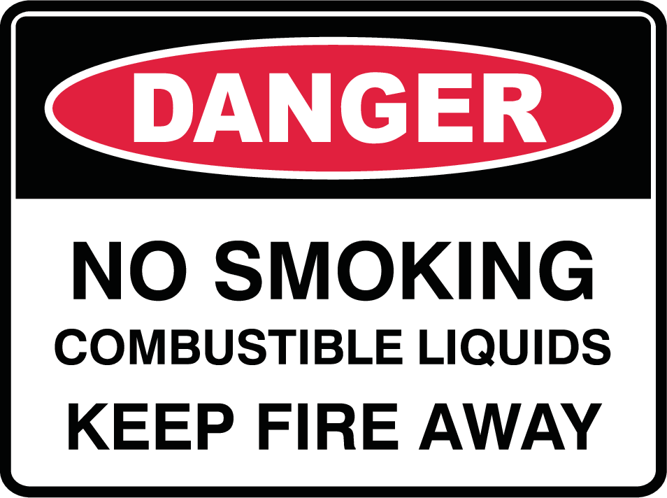 Plastic Tags - Danger No Smoking Combustible Liquids Keep Fire Away ...