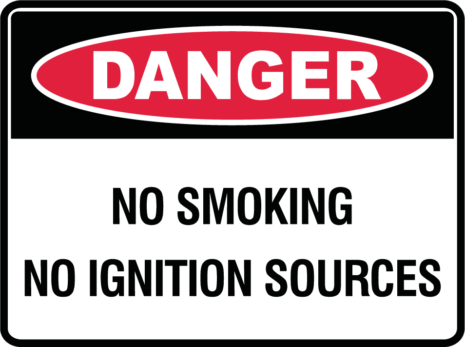 Plastic Tags - Danger No Smoking No Ignition Sources Safety Sign