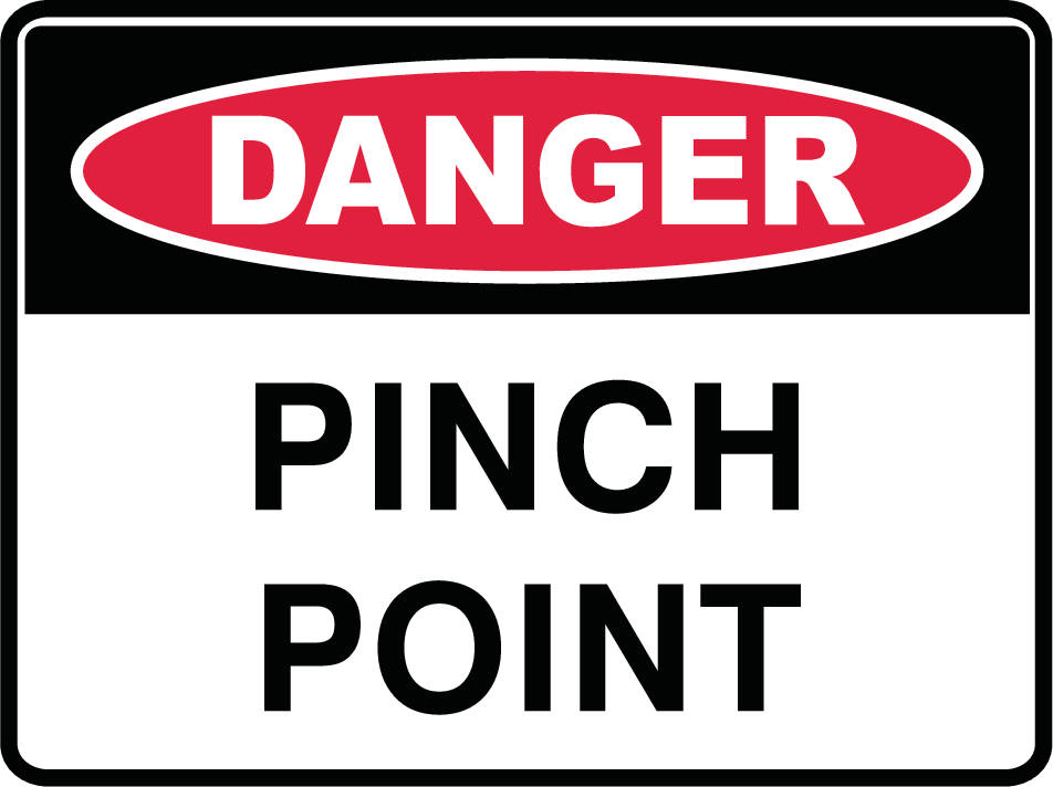 Plastic Tags - Danger Pinch Point Safety Sign