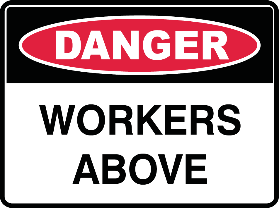 Plastic Tags - Danger Worker Above Safety Sign