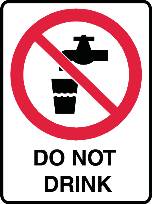 Plastic Tags - Do Not Drink Safety Sign