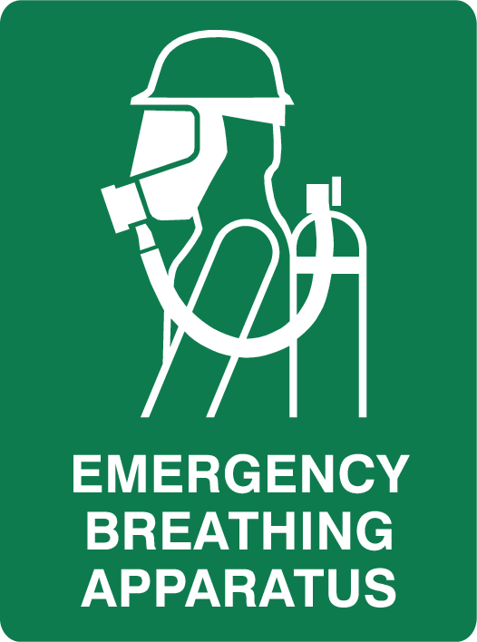 Plastic Tags - Emergency Breathing Apparatus Safety Sign