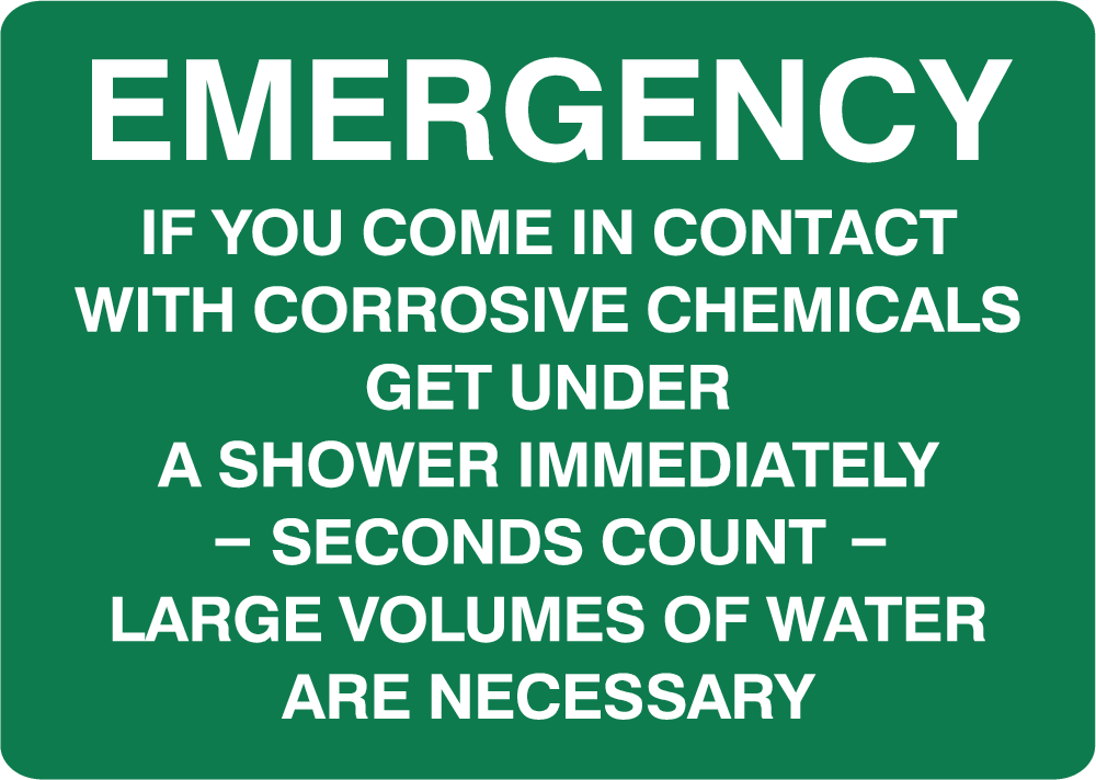 Plastic Tags - Emergency Shower And Eye Wash Safety Sign