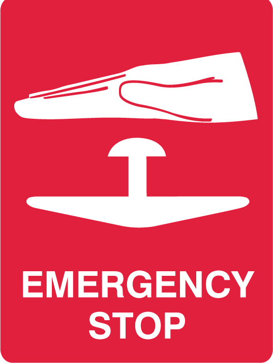 Plastic Tags - Emergency Stop Safety Sign