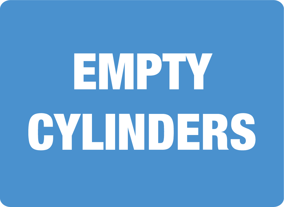 Plastic Tags - Empty Cylinders Safety Sign