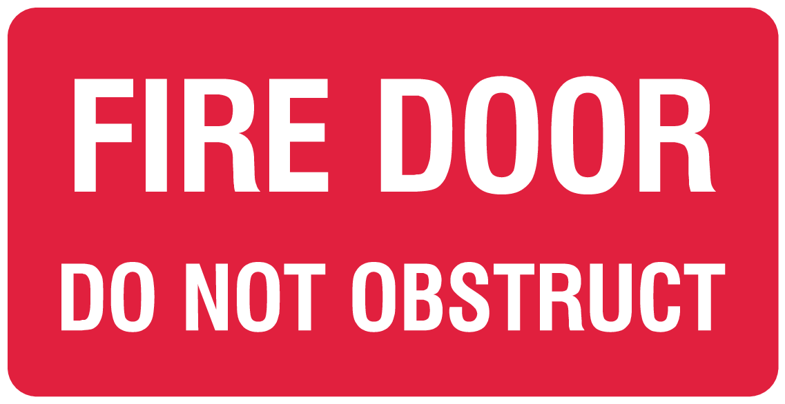 Plastic Tags - Fire Safety Door - Do Not Obstruct Sign