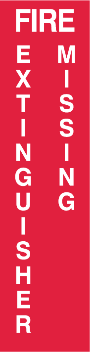 Plastic Tags - Fire Extinguisher Missing Safety Sign