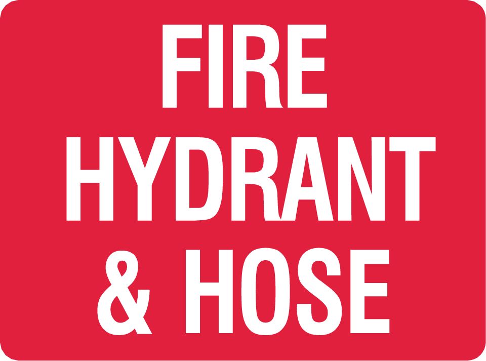 Plastic Tags - Fire Hydrant and Hose Safety Sign