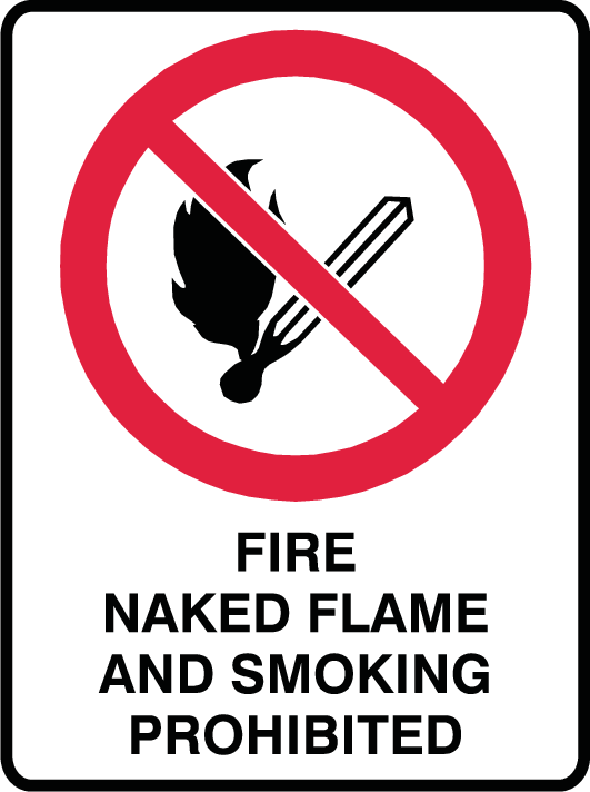 Plastic Tags - Fire Naked Flame And Smoking Prohibited Safety Sign