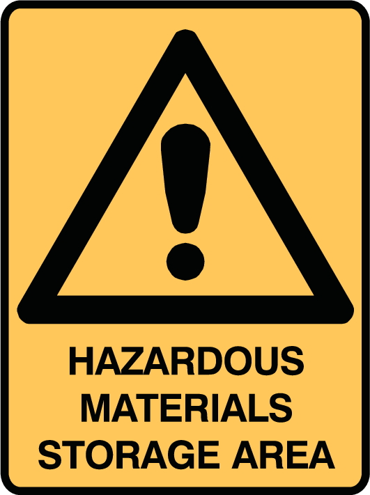 Plastic Tags - Warning Hazardous Materials Storage Area Safety Sign