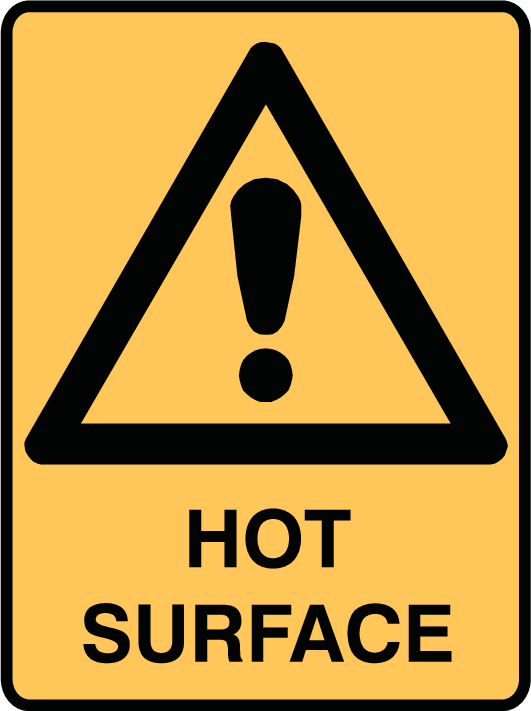 Plastic Tags - Warning Hot Surface Safety Sign