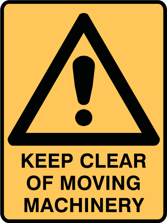 Plastic Tags - Warning Beware Of Moving Parts Safety Sign