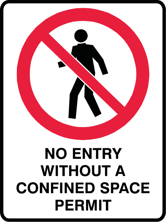 Plastic Tags - No Entry Without A Confined Space Permit Safety Sign