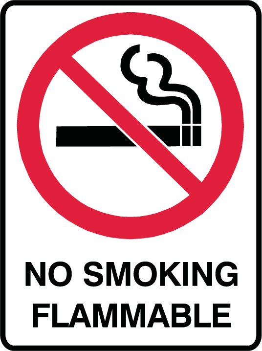 Plastic Tags - No Smoking Flammable Safety Sign