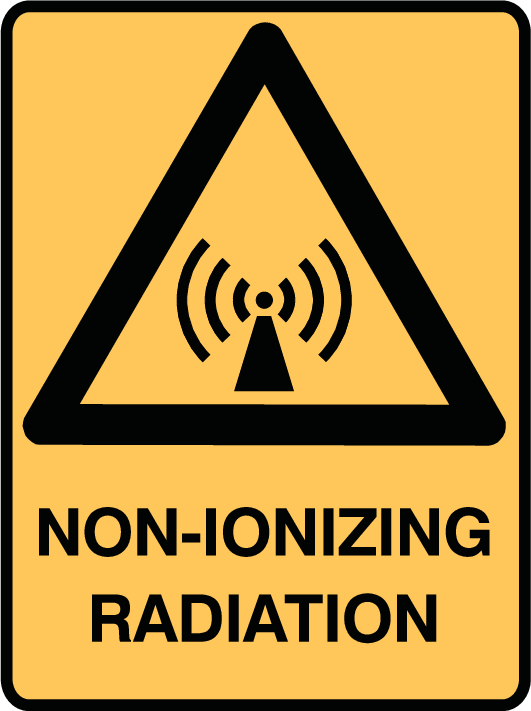 Plastic Tags - Warning Non-ionizing Radiation Safety Sign