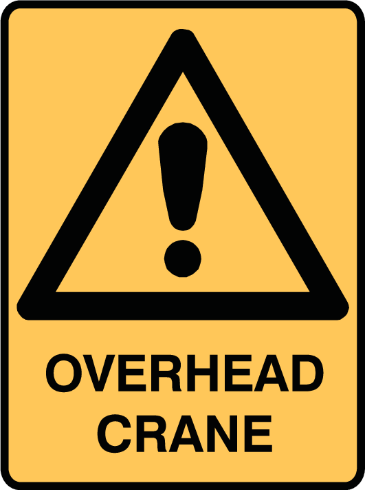 Plastic Tags - Warning Overhead Crane Safety Sign