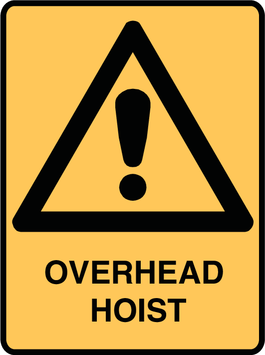 Plastic Tags - Warning Overhead Hoist Safety Sign