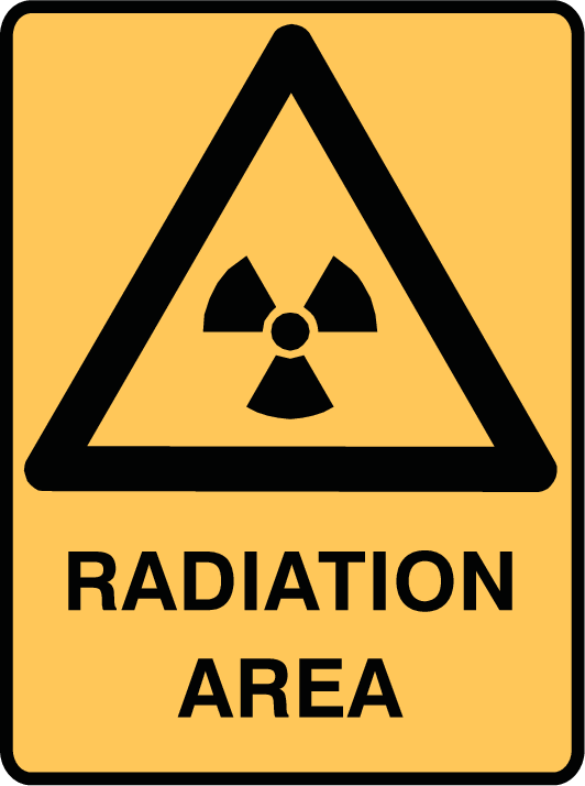 Plastic Tags - Warning Radiation Area Safety Sign