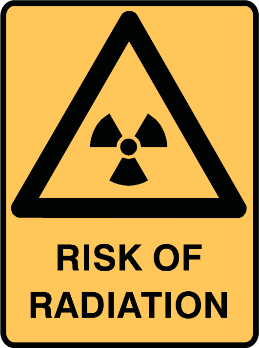 Plastic Tags - Warning Risk Of Radiation Safety Sign