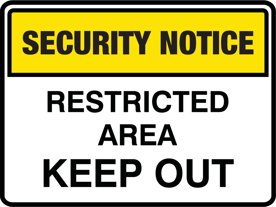 Plastic Tags - Security Notice Restricted Area Authorised Personnel ...