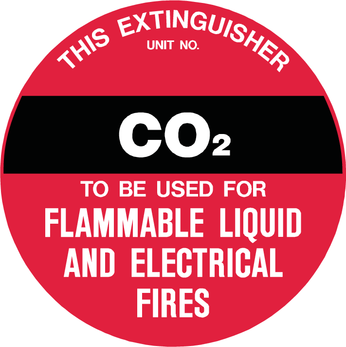 Plastic Tags - Fire Extinguisher Co2 Safety Sign