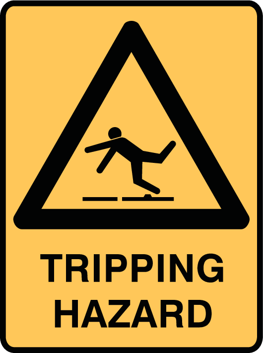 Plastic Tags - Warning Tripping Hazard Safety Sign