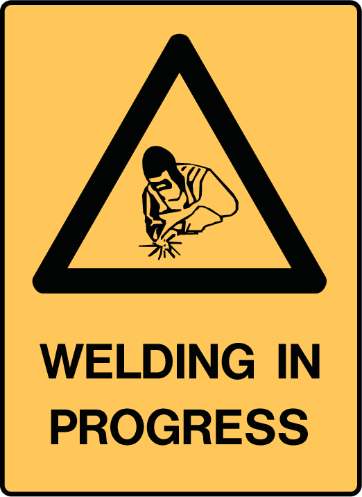 Plastic Tags - Warning Welding In Progress Safety Sign