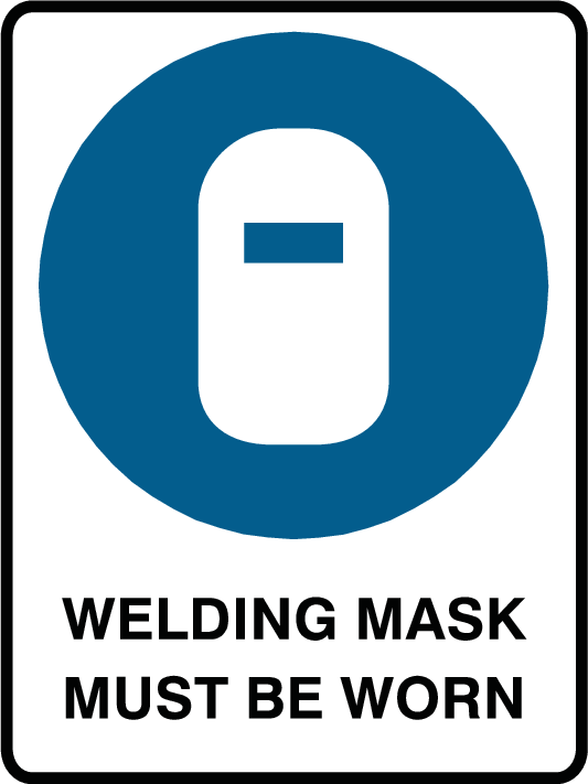 Plastic Tags - Welding Mask Must Be Worn Safety Sign